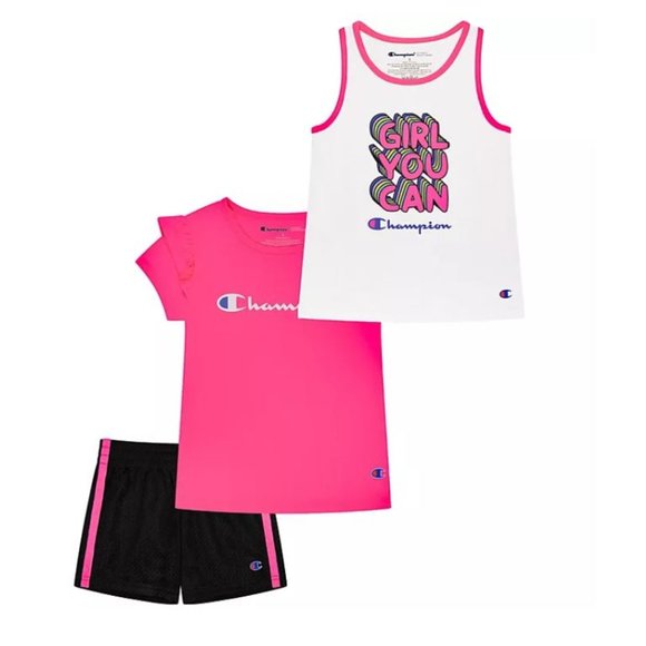 Champion | Matching Sets | Champion Girls 3pc Set Tshirt Tank And ...